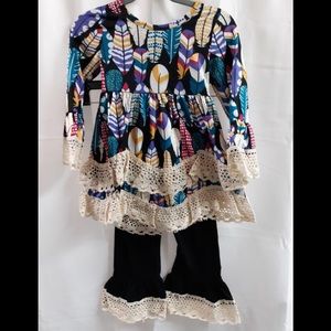 Matching Sets | Girls Boho Matching Set Lace Trim2t3t4t | Poshmark